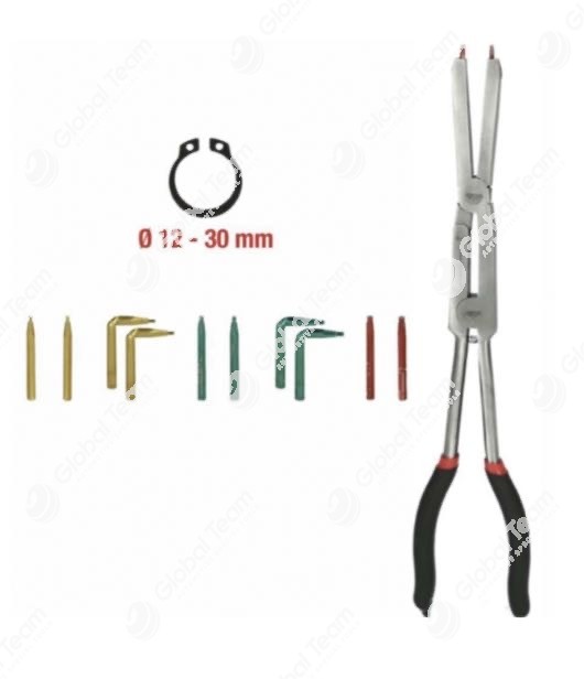 Pinza seeger per ESTERNI a doppia forbice lunga 320mm. con kit di punte ...